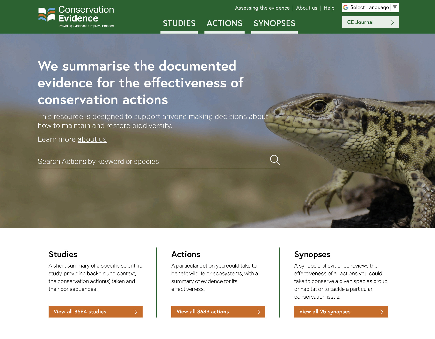 Donate to Conservation Evidence | About Conservation Evidence